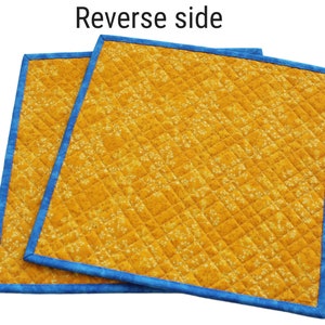 Quilted Placemats, Set of 2 Square Table Mats, 13"x13" - Etsy