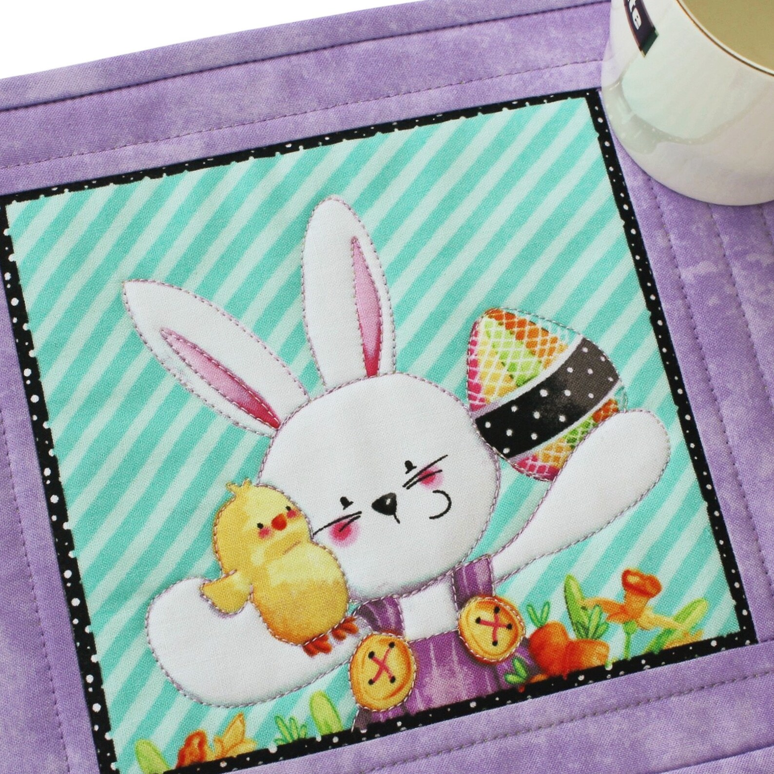Quilted Easter Bunny Mug Rug 8x10 Inch | Etsy