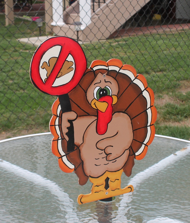 Thanksgiving Turkey Yard Sign With Wooden Stake - Turkey With Sign ...