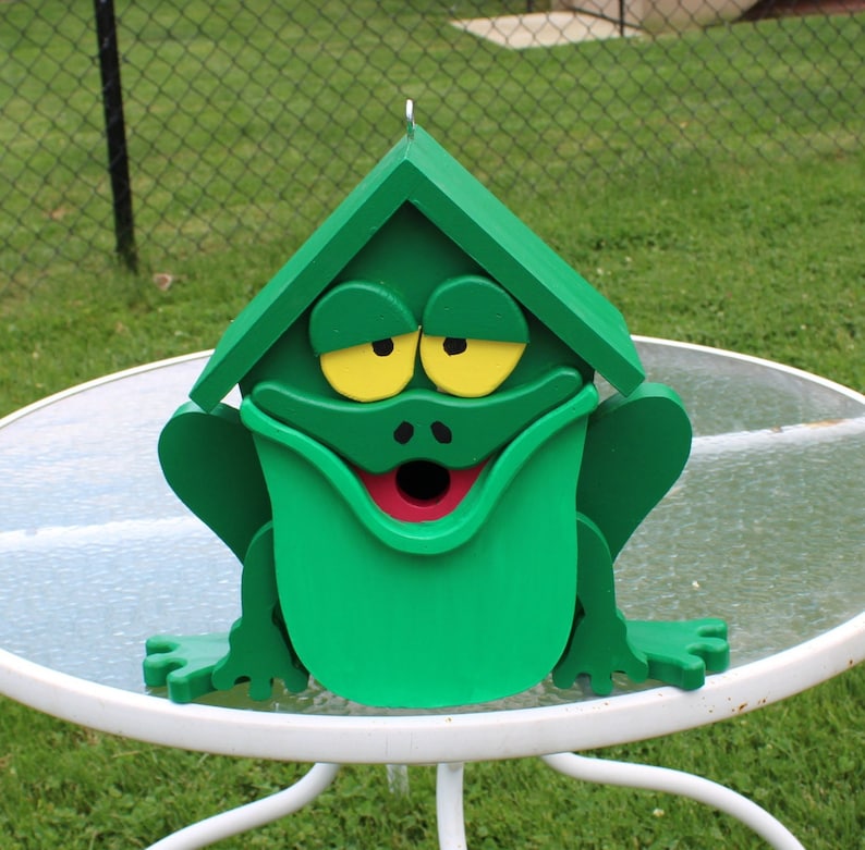 Large Frog Hanging Birdhouse - Wooden Frog Bird House - Etsy