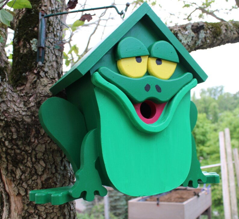 Large Frog Hanging Birdhouse - Wooden Frog Bird House - Etsy