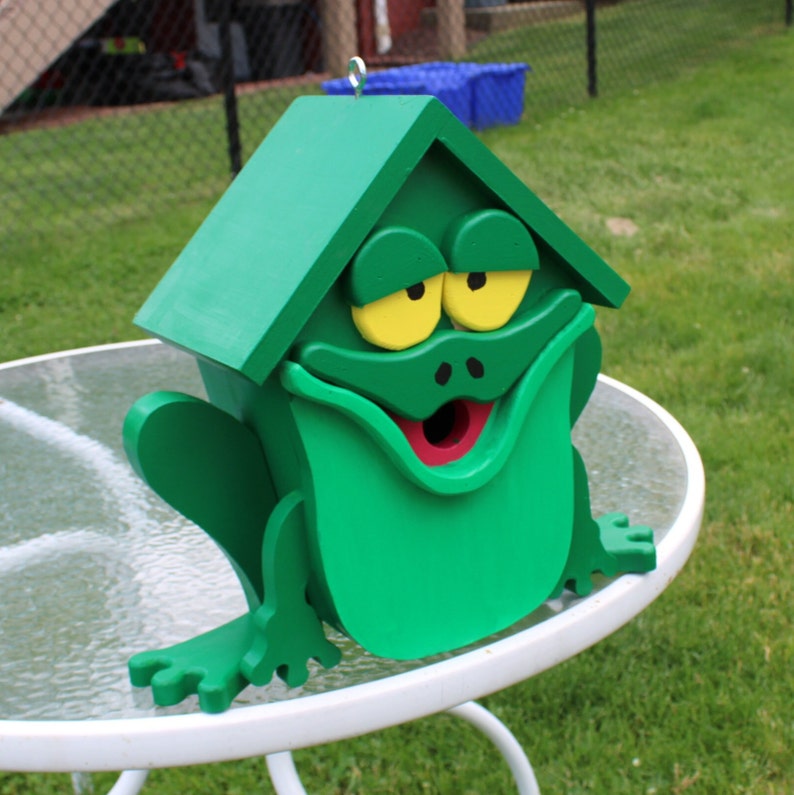 Large Frog Hanging Birdhouse - Wooden Frog Bird House - Etsy
