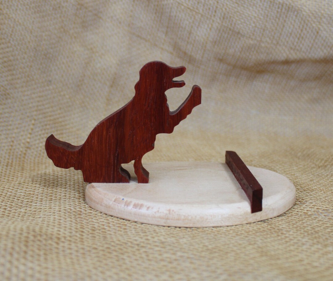 Dog Cell Phone Stand in Paduak and Maple Hardwoods With Phone Ledge ...
