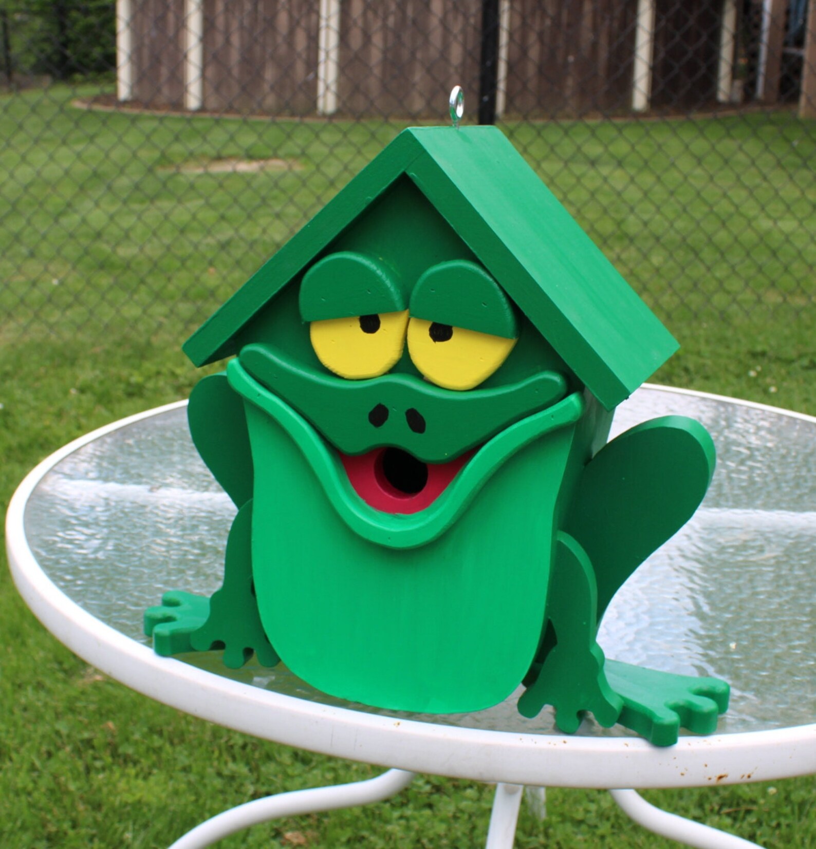 Large Frog Hanging Birdhouse - Wooden Frog Bird House - Etsy