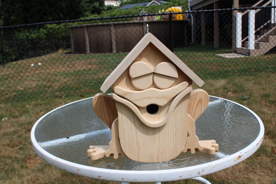 Large Frog Hanging Birdhouse - Wooden Frog Bird House - Etsy