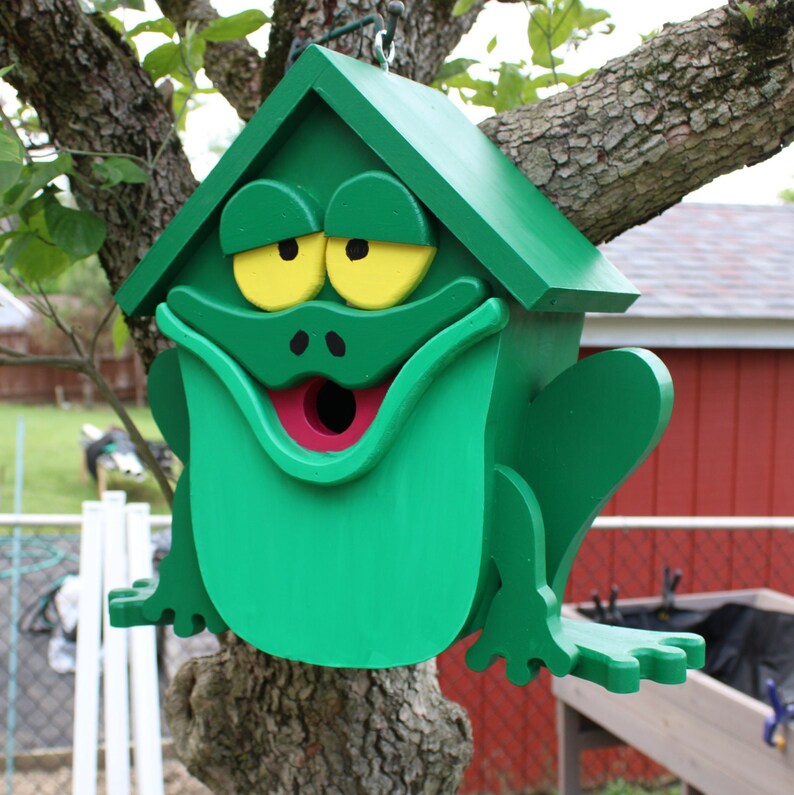 Large Frog Hanging Birdhouse - Wooden Frog Bird House - Etsy