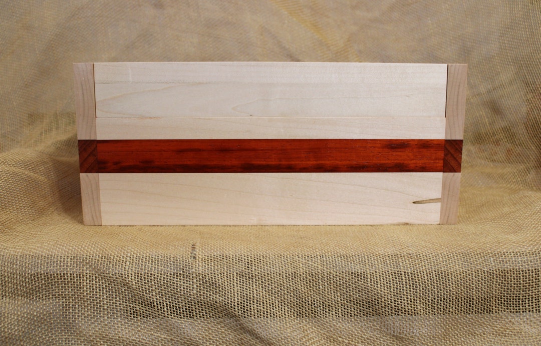 Double Recipe Box in Maple and Bloodwood Hardwoods With Stop Hinges ...