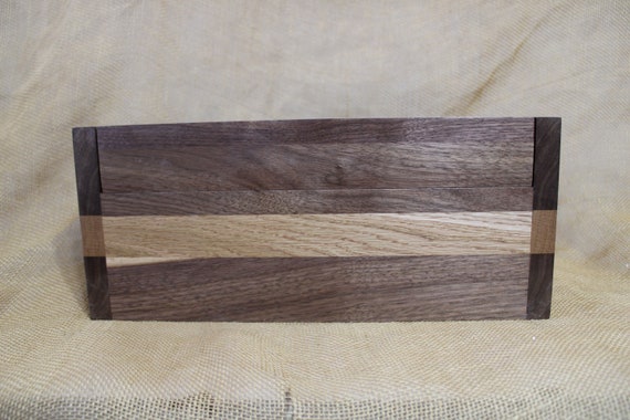 Double Recipe Box in Walnut and White Oak With Stop Hinges | Etsy