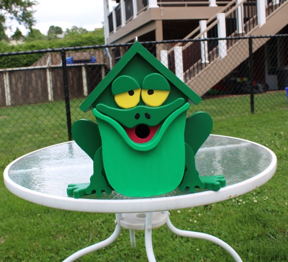 Large Frog Hanging Birdhouse Wooden Frog Bird House - Etsy