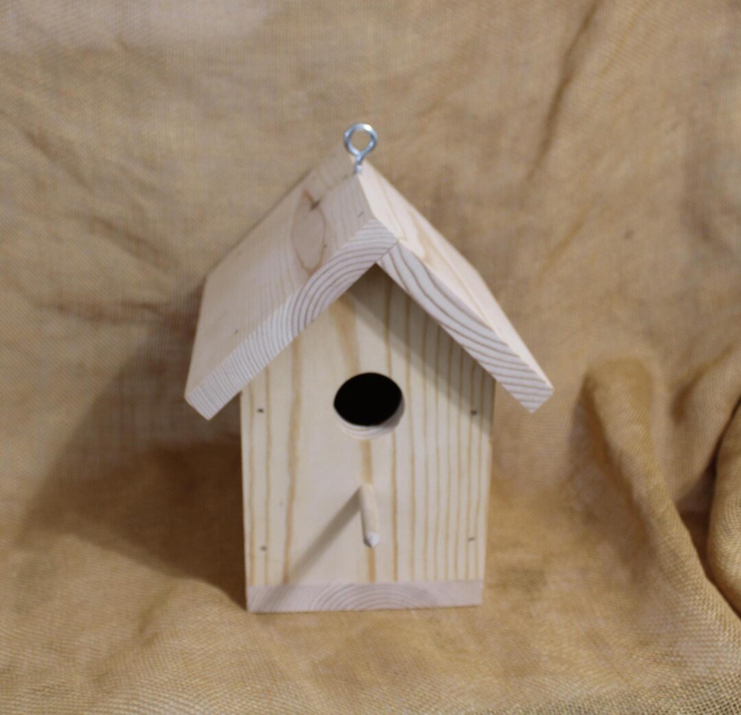 Unfinished Pine Wood Bird House - Ready to Paint or Stain - Etsy