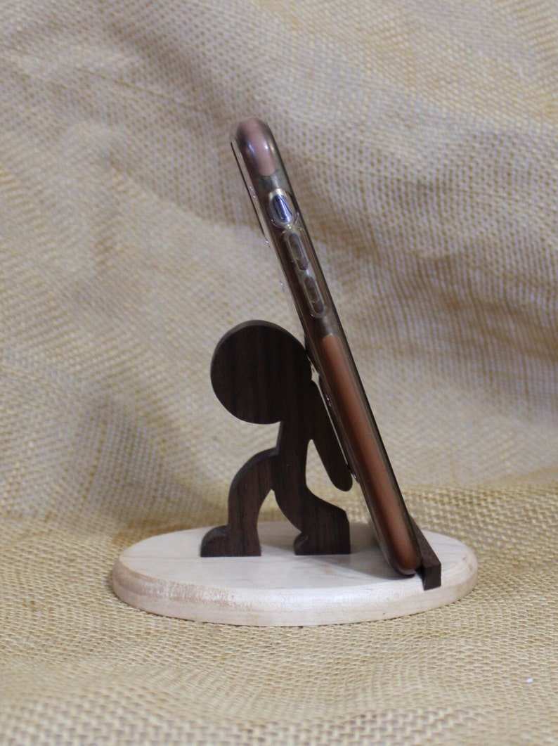 Cell Phone Stand in Walnut and Maple Hardwoods - Handmade Mobile Phone ...