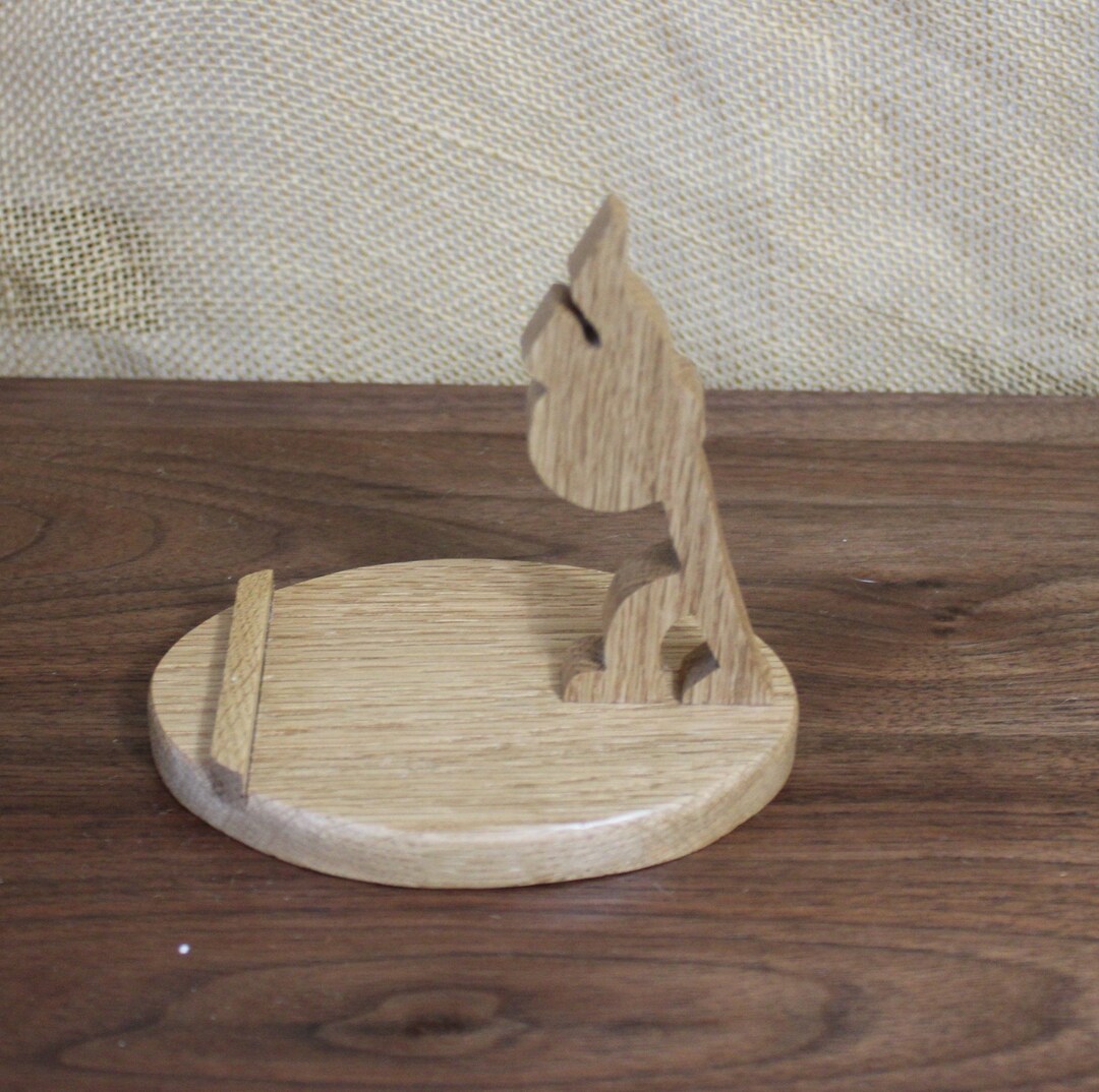 Cell Phone Stand in Pennsylvania Oak Hardwood - Handmade Mobile Phone ...