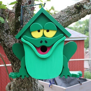Large Frog Hanging Birdhouse - Wooden Frog Bird House - Etsy