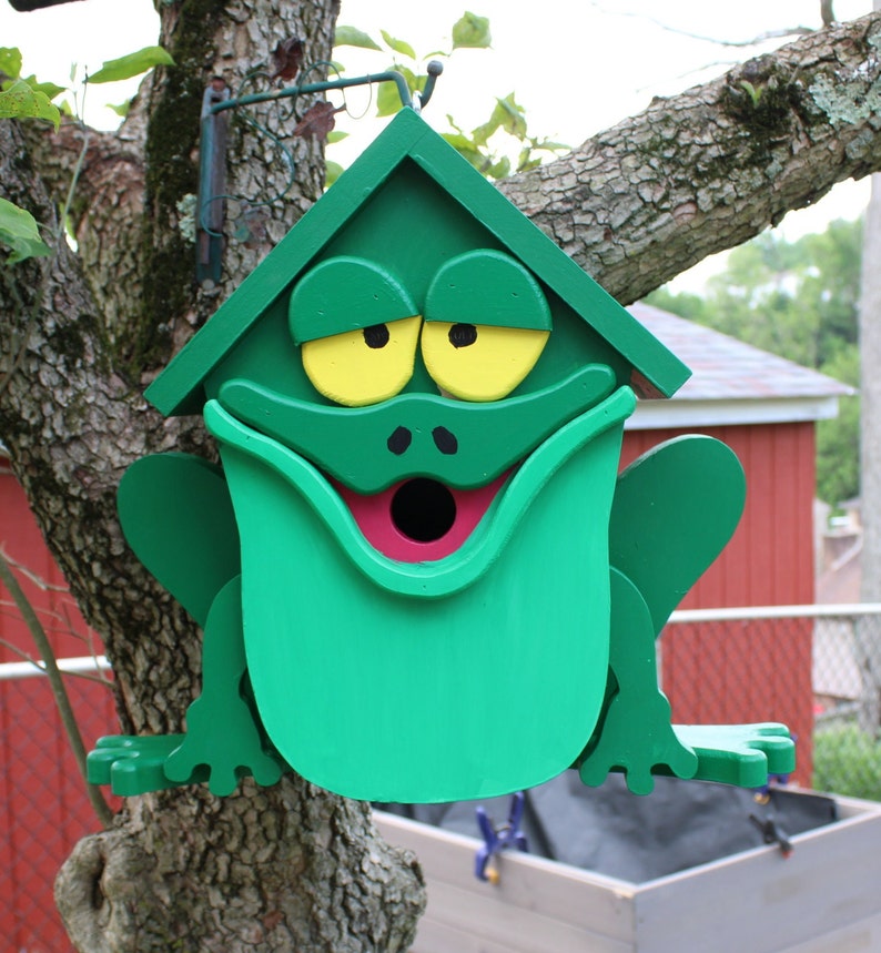 Large Frog Hanging Birdhouse - Wooden Frog Bird House - Etsy