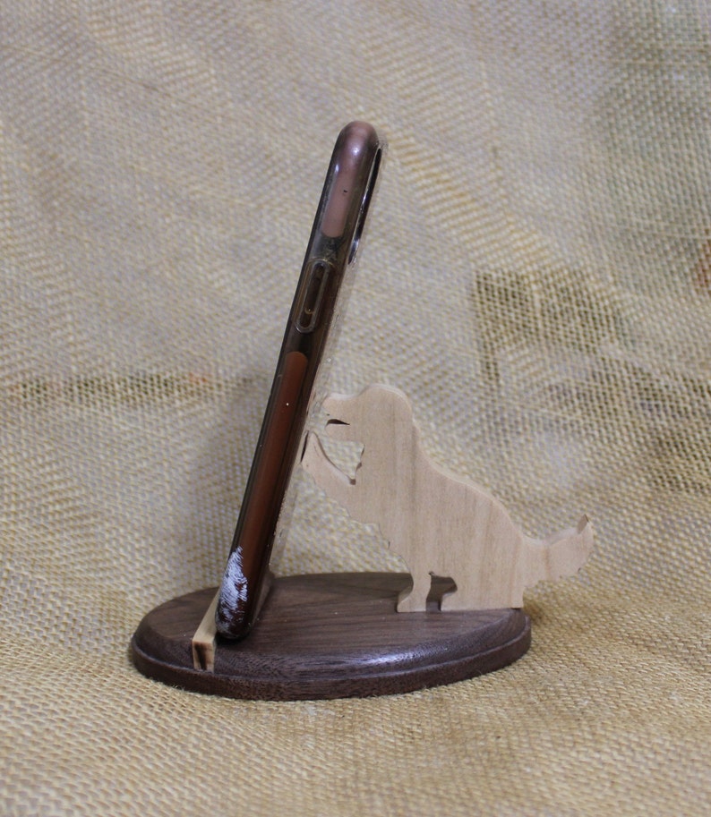 Dog Cell Phone Stand in Walnut and Maple Pennsylvania - Etsy