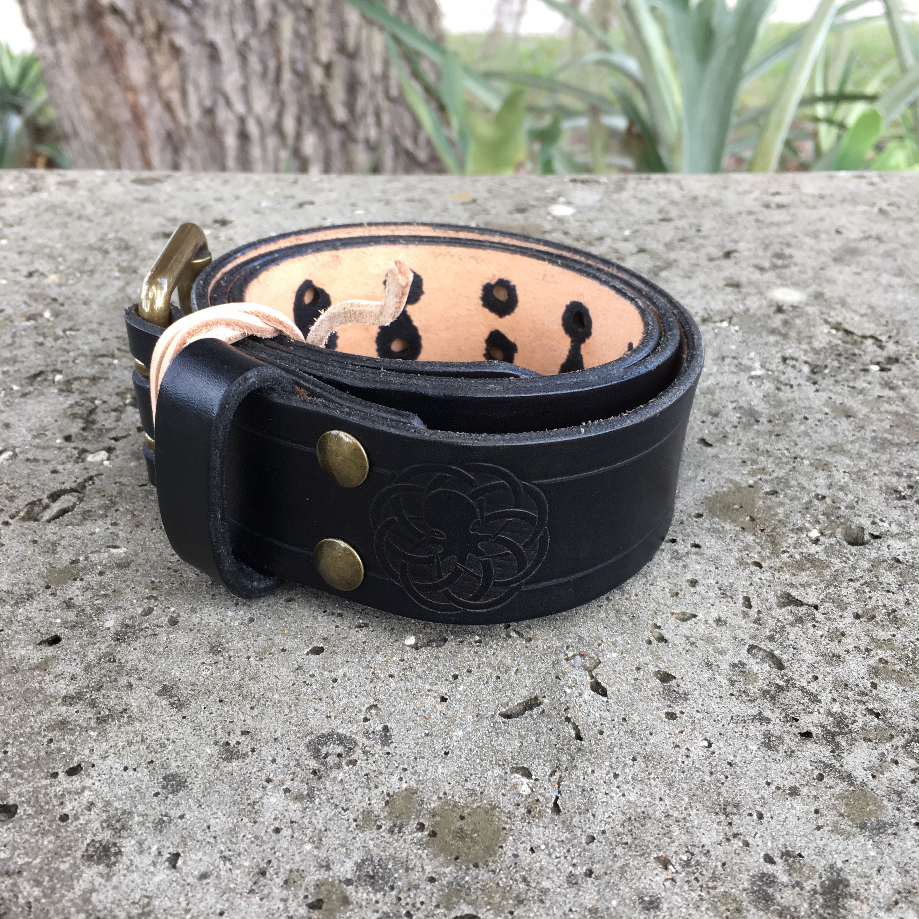 Black Mens Belt Double Tong - Etsy