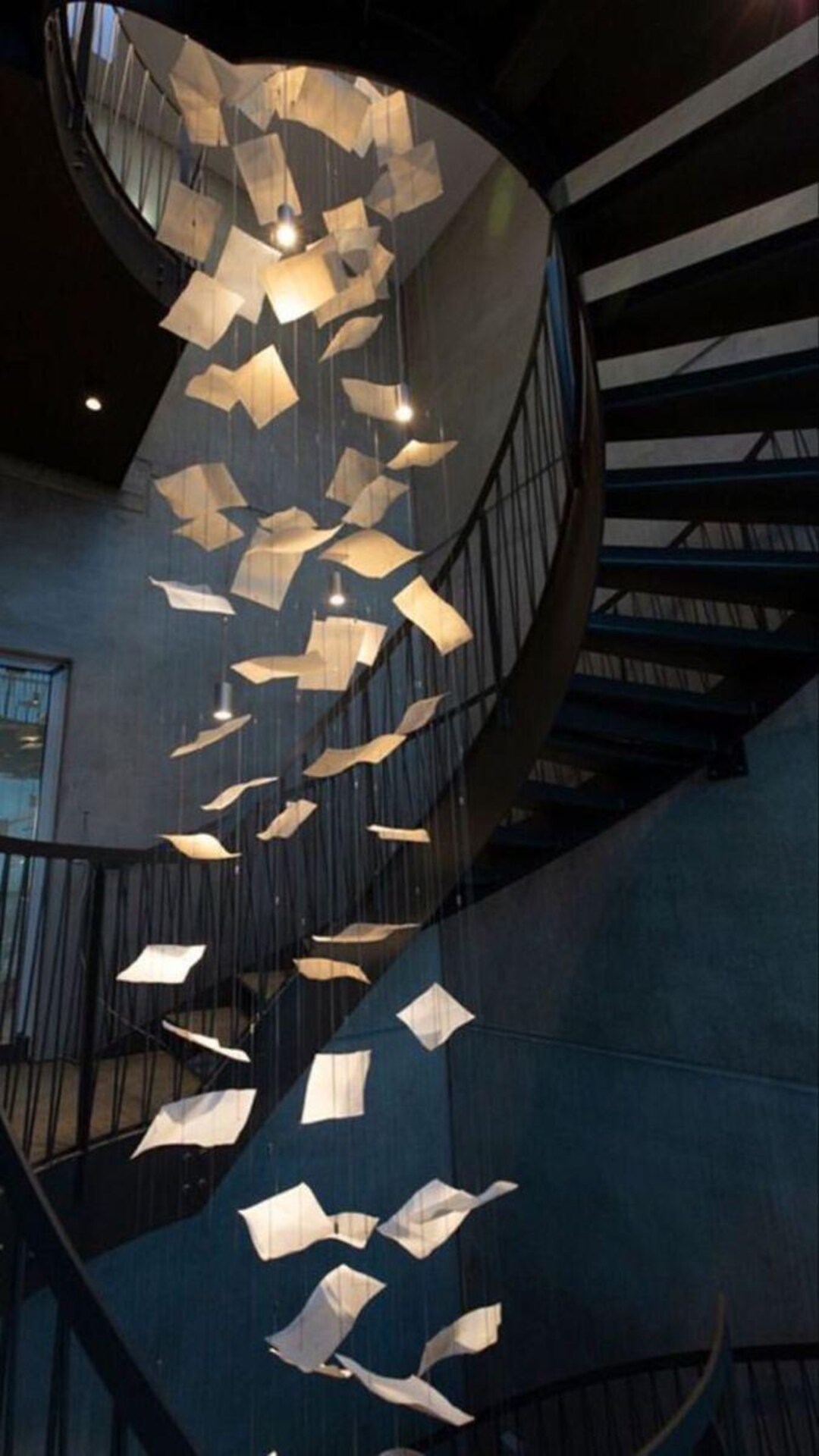 Floating Book Pages Art Print | Staircase Wall Decor (digital Download ...