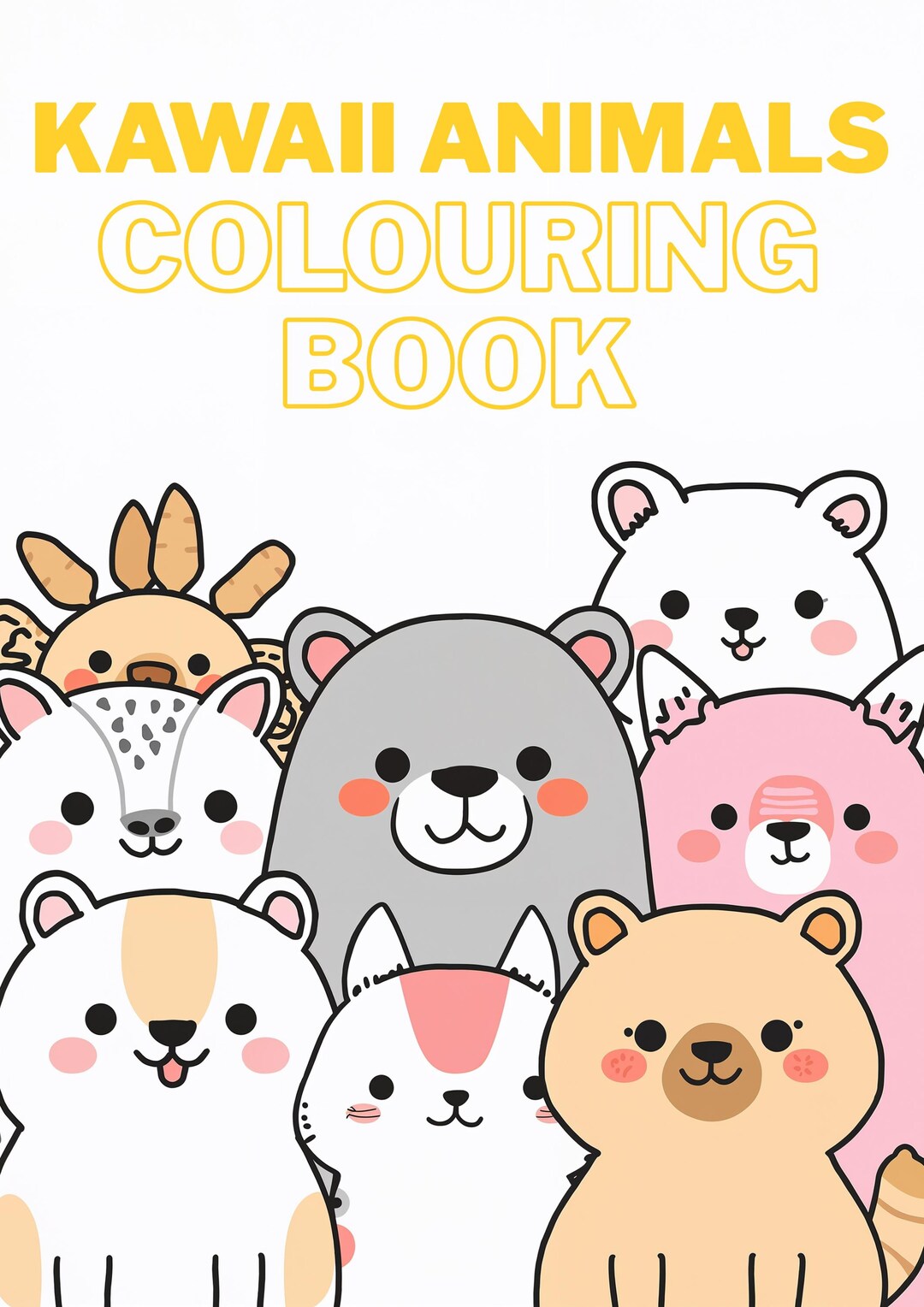 Kawaii Animals Colouring Book | 20 Printable Pages | Animal Line Art ...