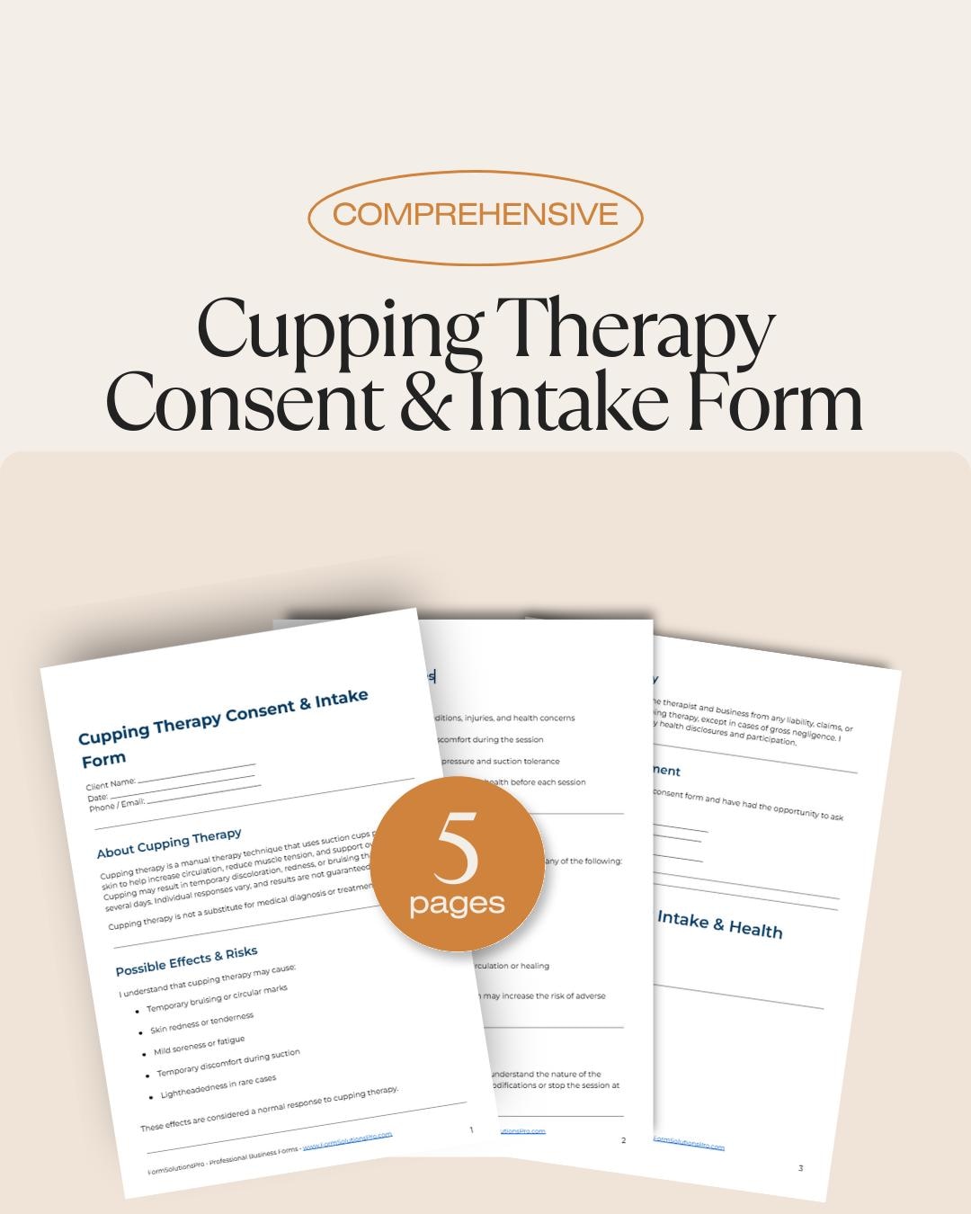 Cupping Therapy Consent Form | Client Intake & Health Screening ...