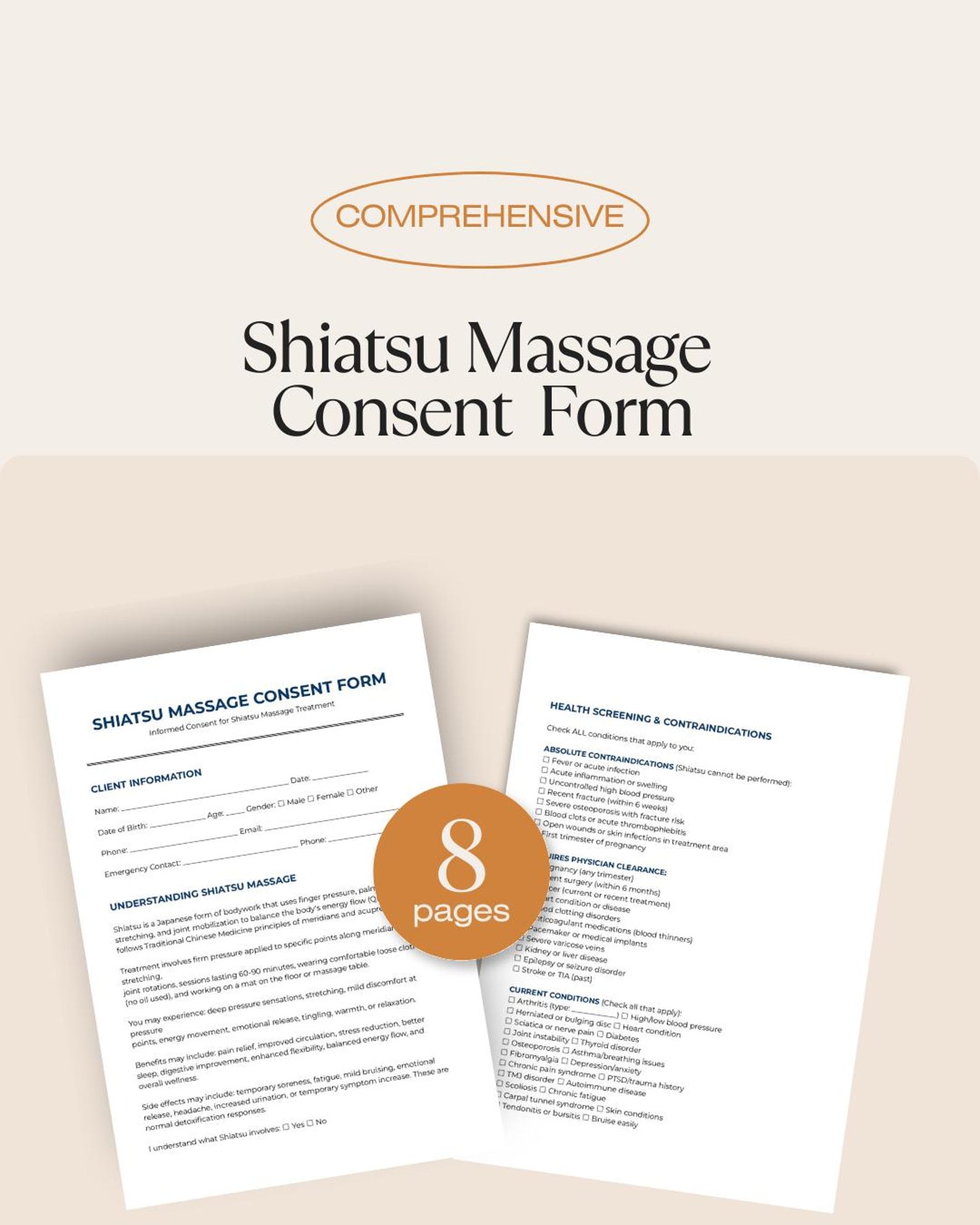 Massage Therapy Forms | Shiatsu Massage Consent Form - Massage Therapy ...