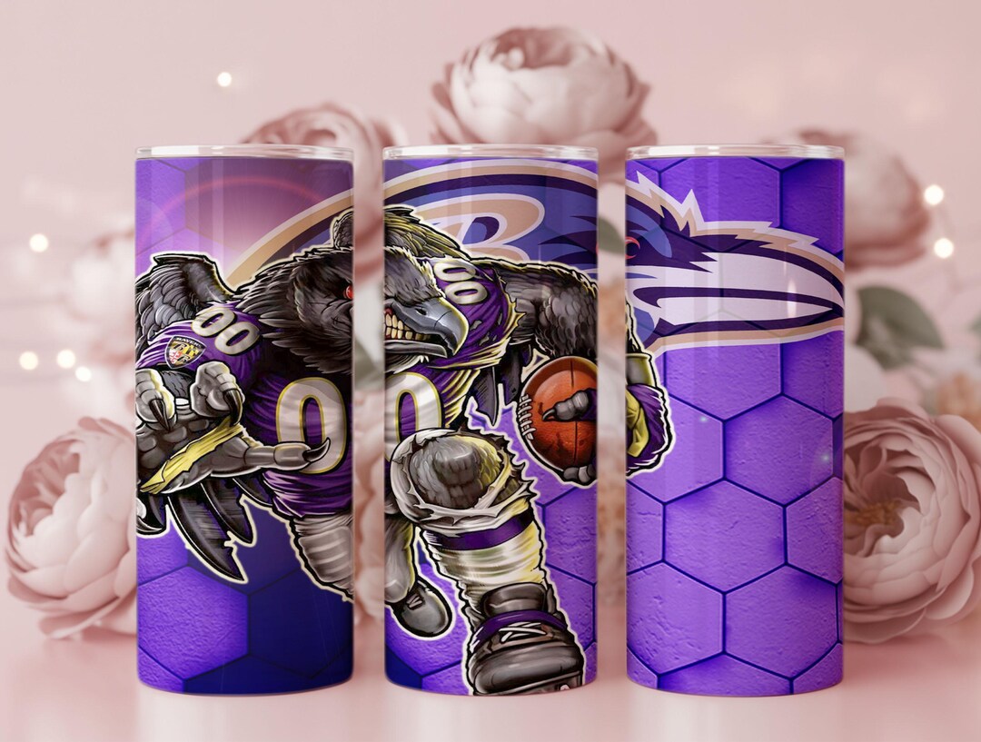 Raven Football Tumbler Wrap | Purple & Gold, 20oz 30oz (digital ...
