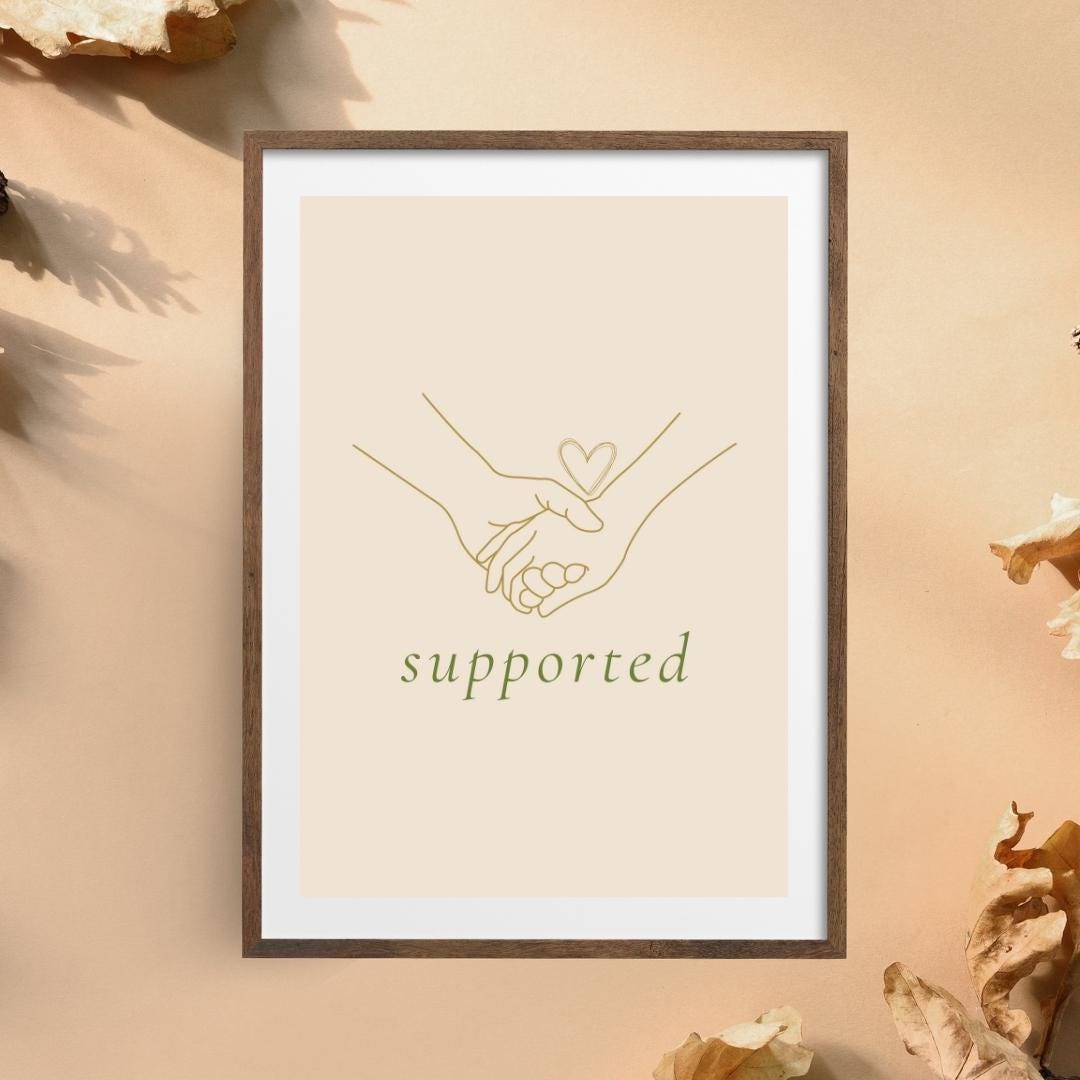 Supported Hands Line Art Print, Therapy Decor (digital Download) - Etsy