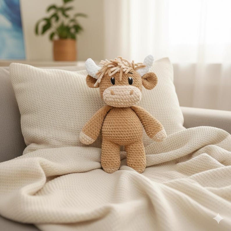 Amigurumi Highland Cow Pattern – Easy Crochet Plush PDF Tutorial - Etsy