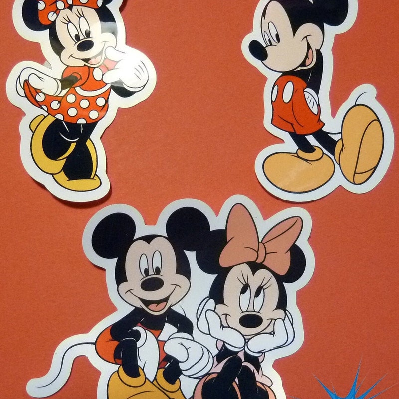 Mickey and Minnie Stickers - Etsy