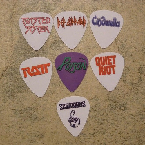 One Set of 6 Rock Band Single Sided Picture Guitar Picks - Etsy