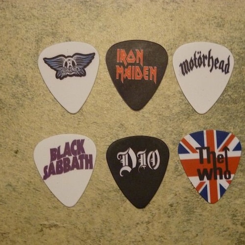 One Set of 6 Rock Band Single Sided Picture Guitar Picks - Etsy