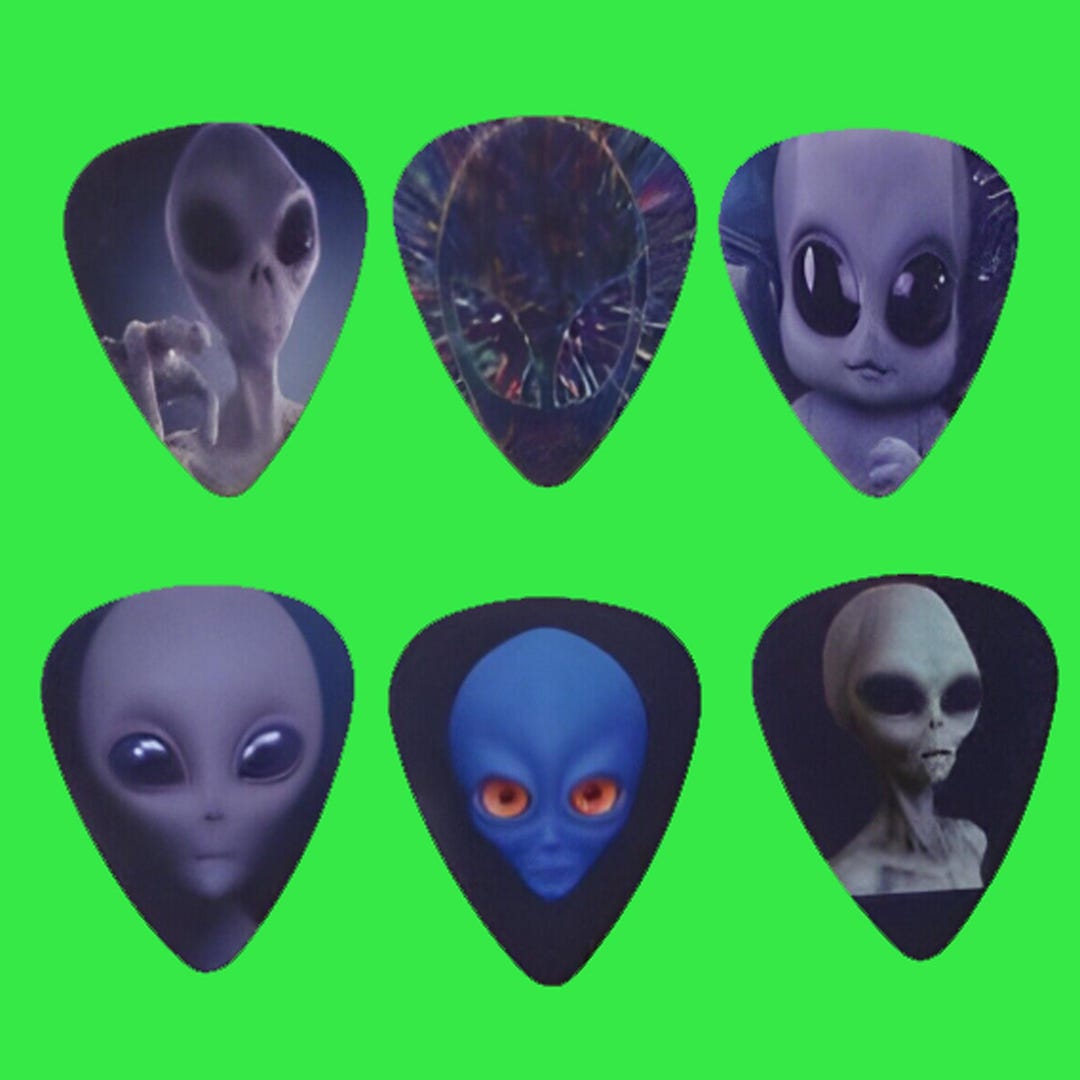 Alien Face Single Sided Picture Guitar Picks Set of 6 - Etsy