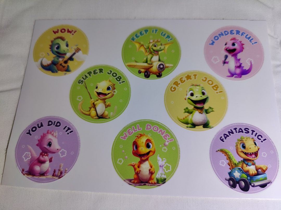 Dinosaur Reward Stickers for Kids Set of 8 Boys and Girls Reward ...