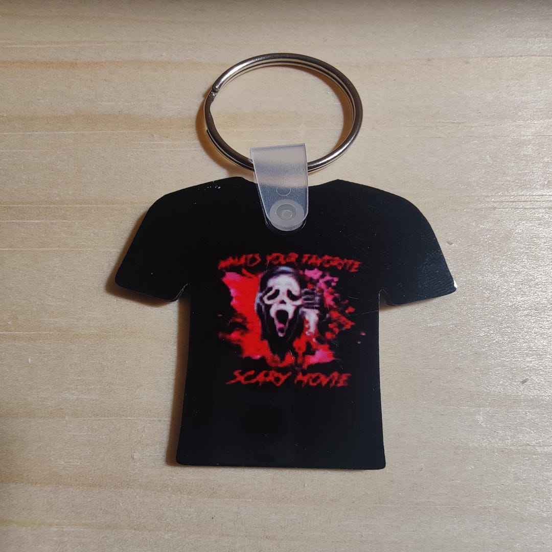 Horror Themed T-shirt Keychain Scary Movie - Etsy
