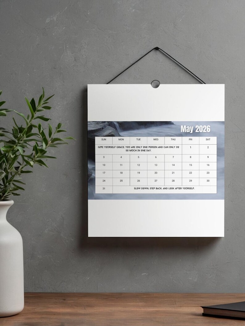 2026 Kalender zum Ausdrucken US Letter | Natur Wandkalender mit ...