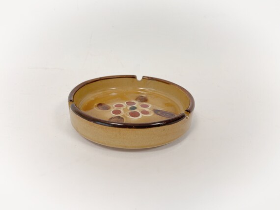 Flower Ashtray 1970s Retro Brown and Orange Ash Tray Catch All - Etsy