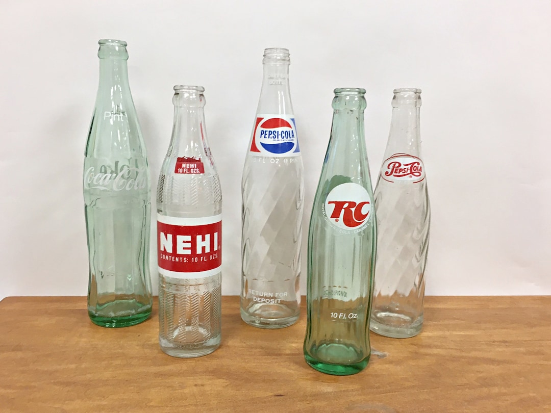Vintage Soda Bottles Coke Nehi Pepsi Rc Cola 1970s Soft Drink