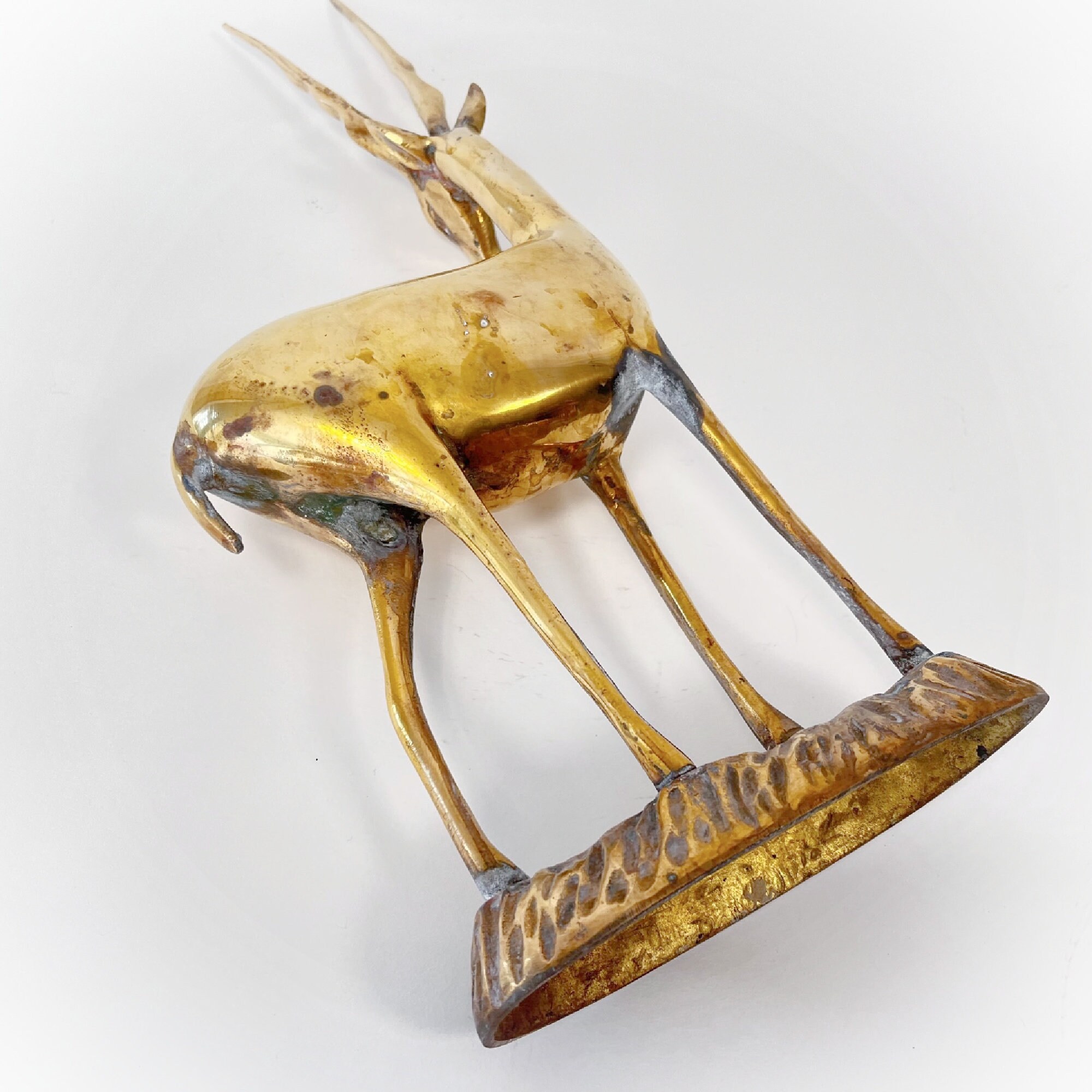 Brass Gazelle Statue Antelope Impala Figurine Statue - Etsy