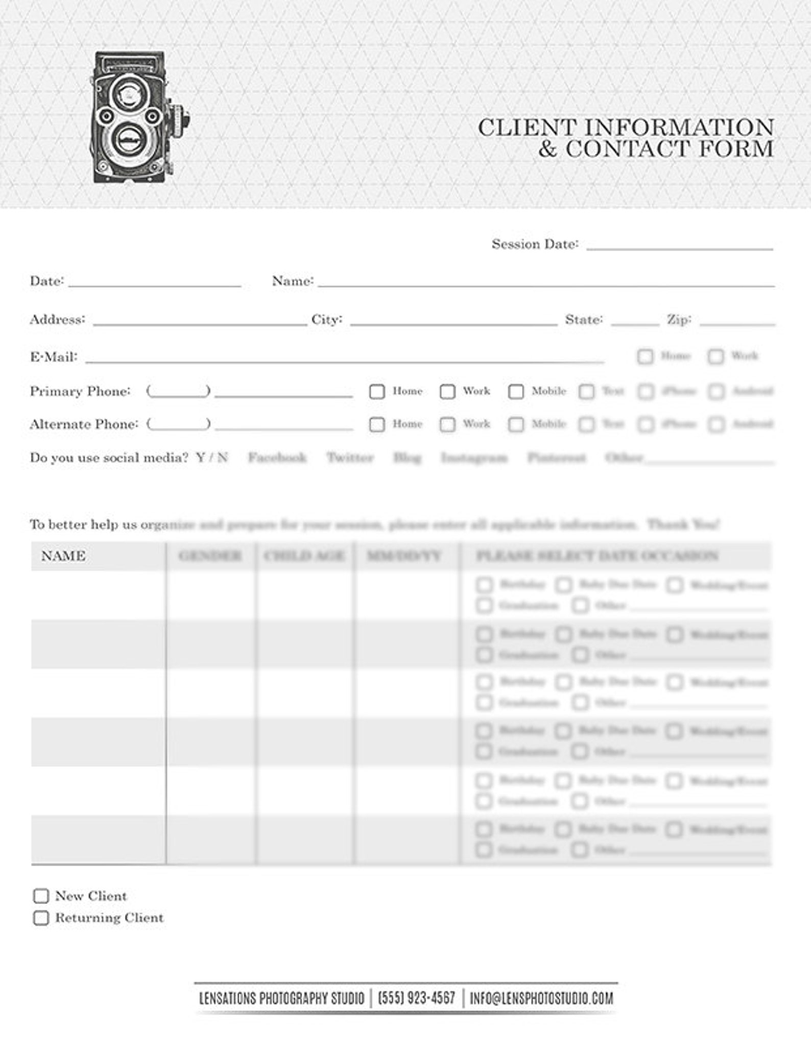 Client Questionnaire & Client Information Forms for Photographers ...