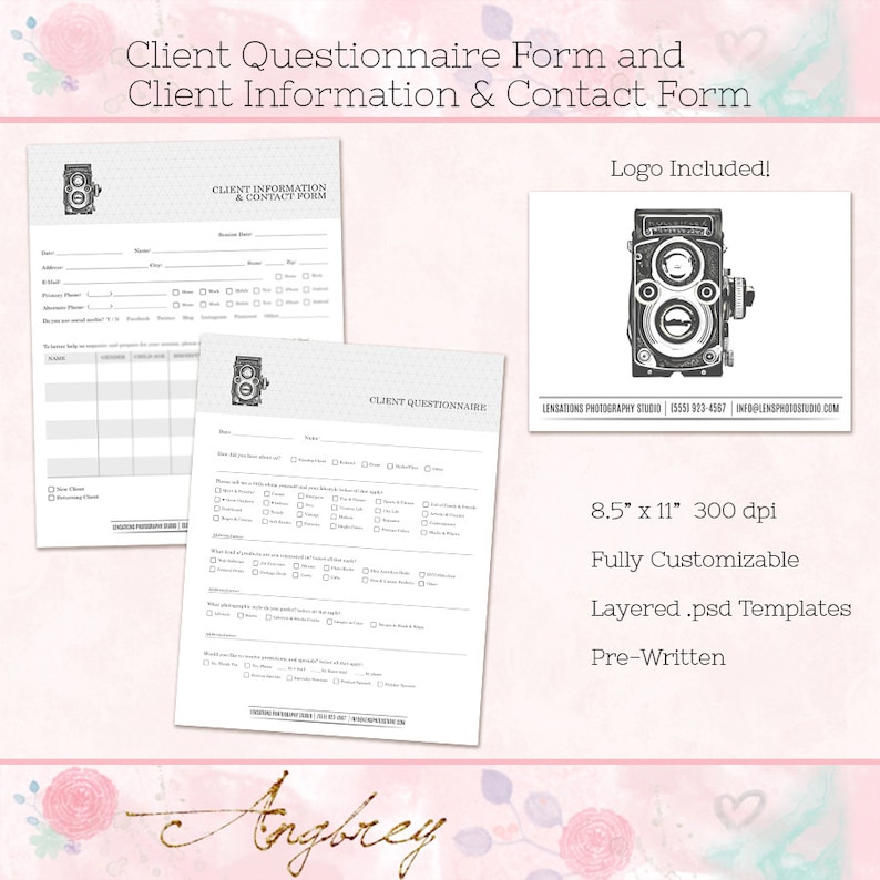 Client Questionnaire & Client Information Forms for Photographers ...
