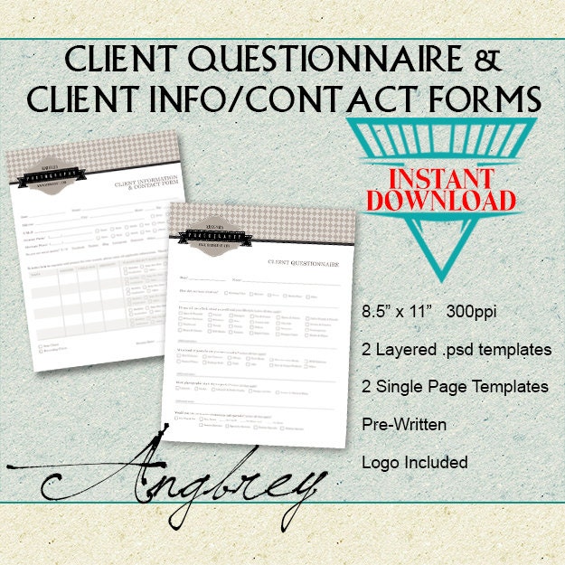 Client Questionnaire & Client Information Forms for - Etsy