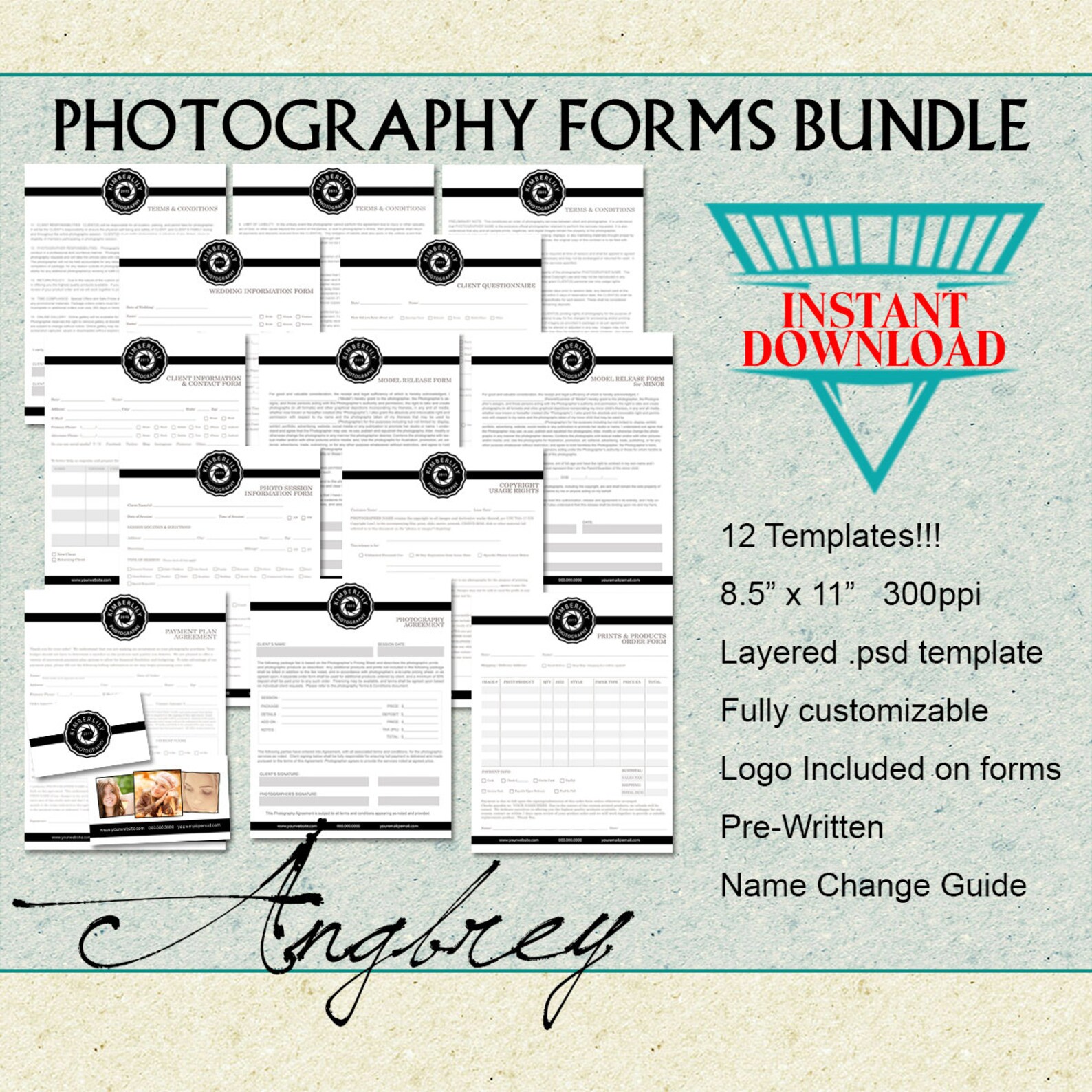 Photographer Forms Bundle, Photoshop Templates, Instant Download - Etsy