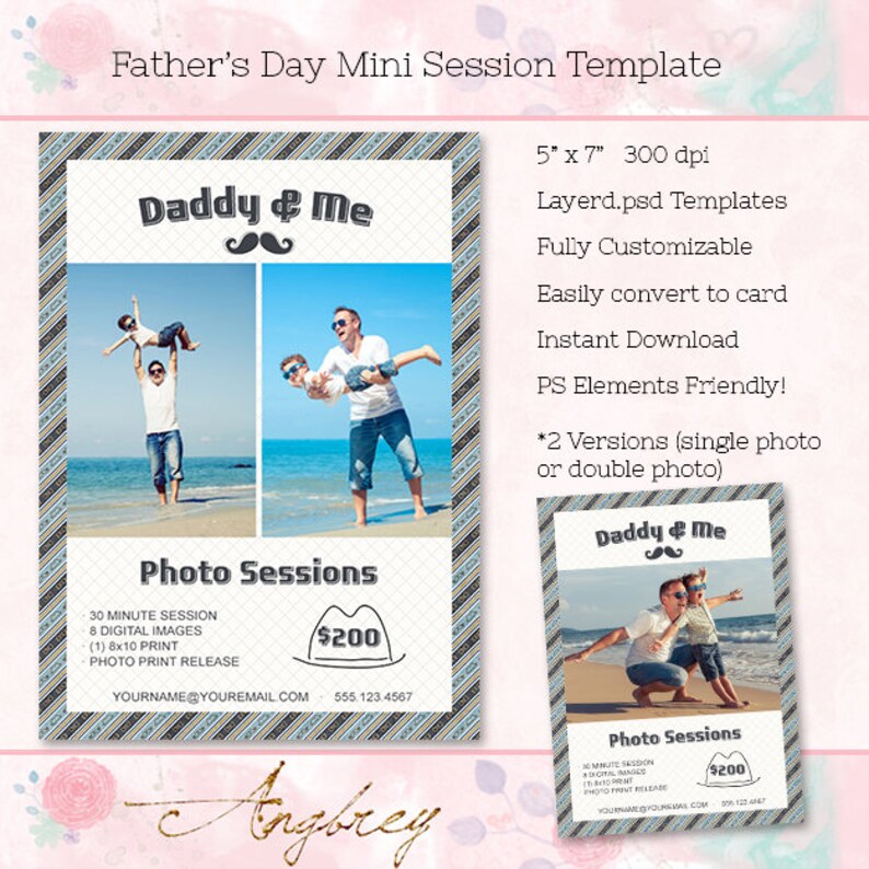 Father's Day, Daddy & Me Mini Session Flyer, Card- Instant Download - Etsy
