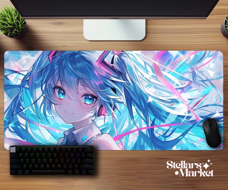 Hatsune Miku Deskmat | Vocaloid Mouse Pad | Gaming Desk Mat | Neoprene ...