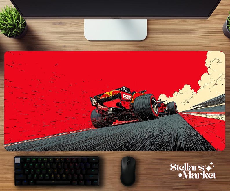 F1 Racer Formula 1 Deskmat | Racing Mouse Pad | Gaming Desk Mat ...
