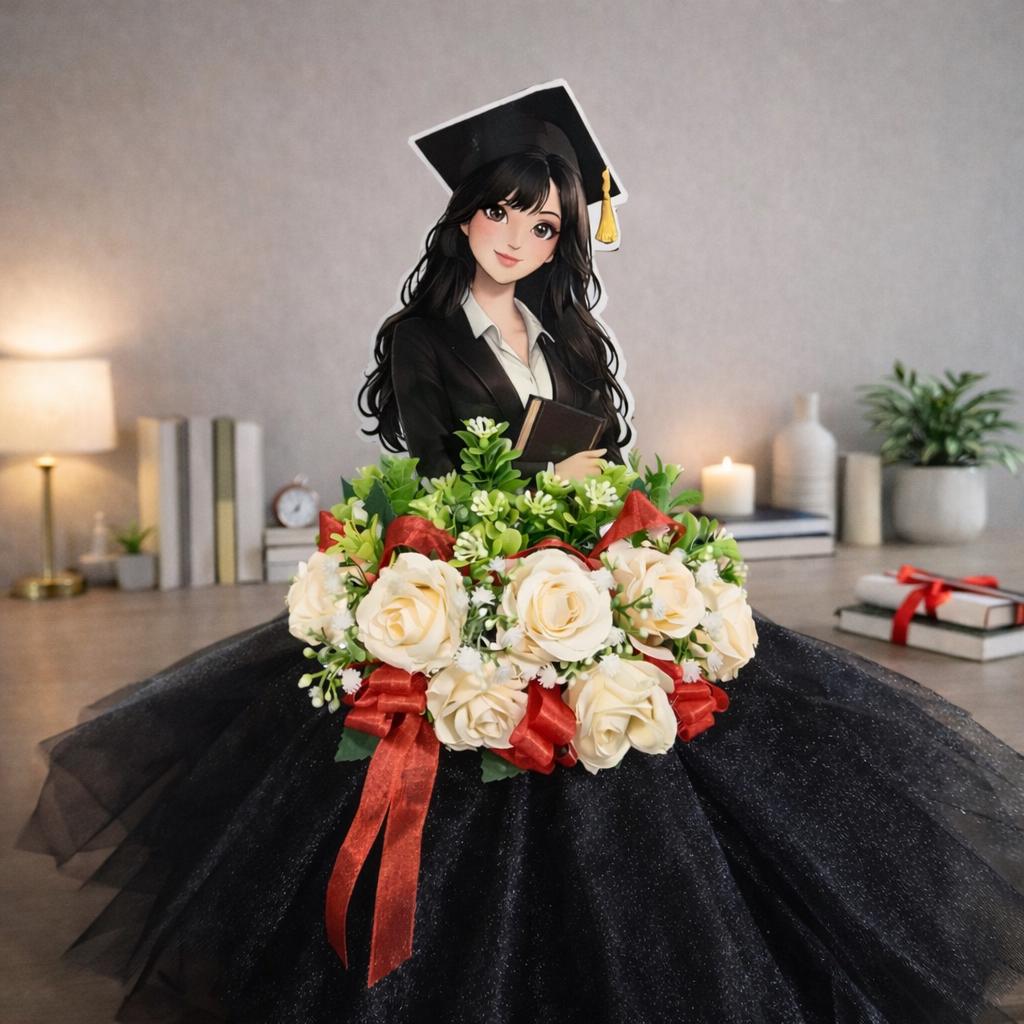 Personalized Graduation Flower Arrangement With Photo, an Elegant and ...