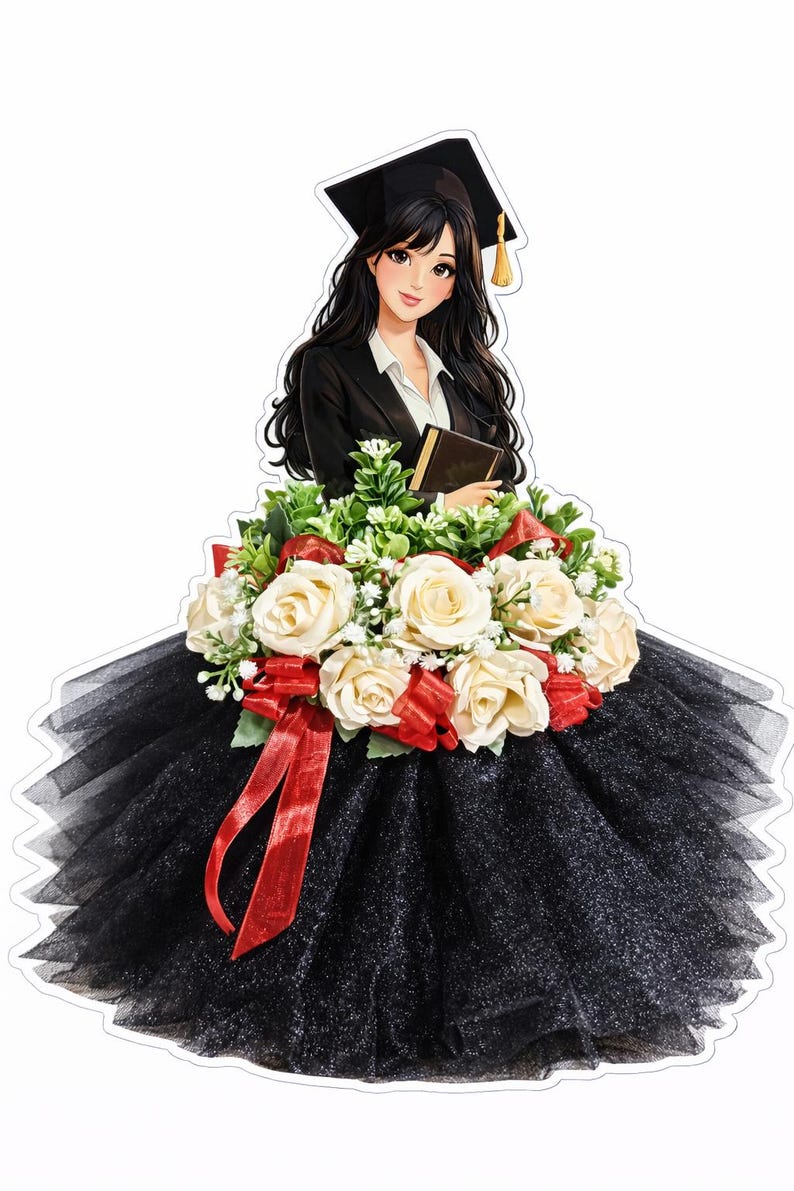 Personalized Graduation Flower Arrangement With Photo, an Elegant and ...