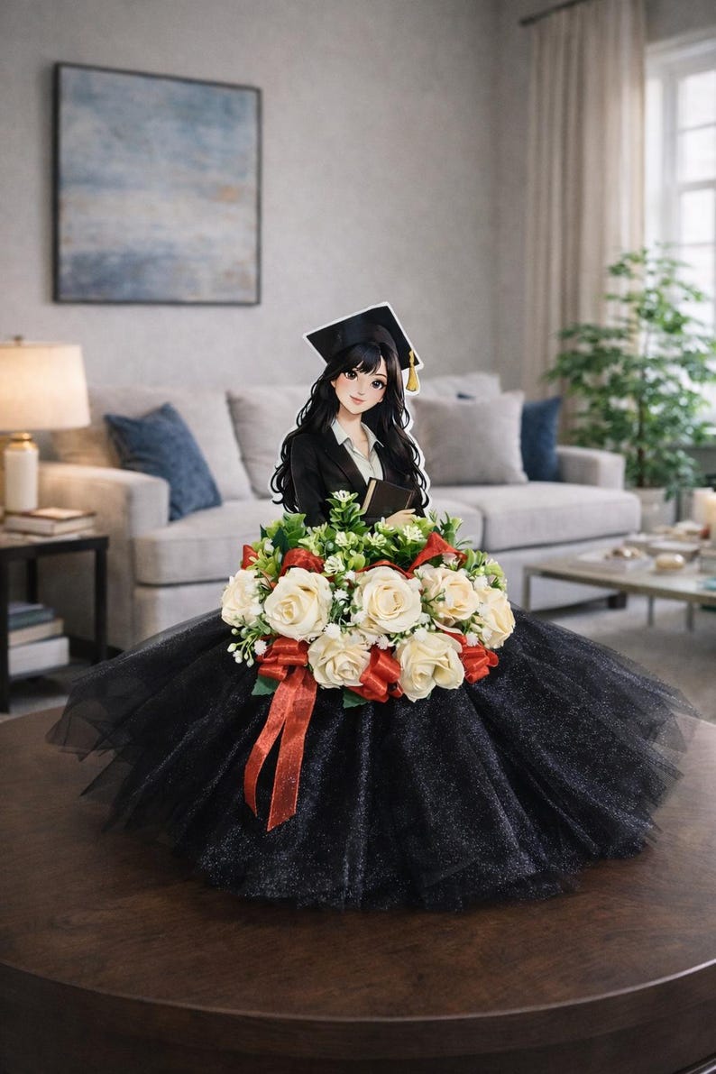 Personalized Graduation Flower Arrangement With Photo, an Elegant and ...