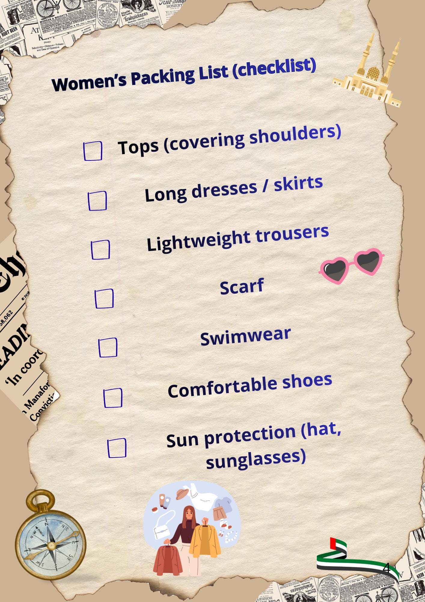 Dubai Packing List | Dress Code Friendly Printable & Editable | What to ...