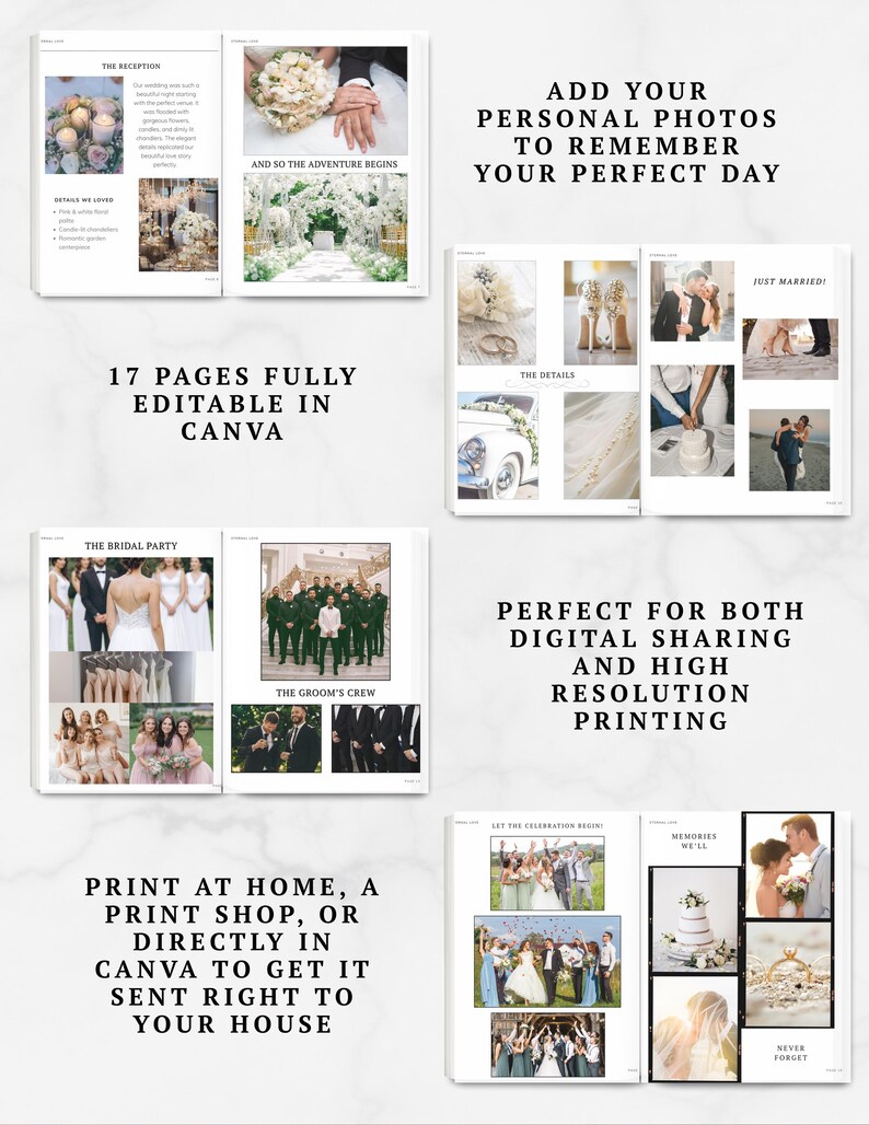 Custom Wedding Magazine Template | 17 Page Wedding Photo Album ...
