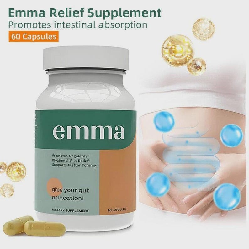 2 Pack EMMA Supplement for Gut Health-gas and Bloating Relief ...